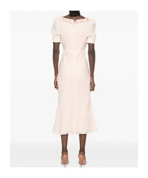 Alessandra Rich Ruffled Silk-jacquard Midi Dress
