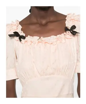 Alessandra Rich Ruffled Silk-jacquard Midi Dress