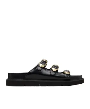 Marc Jacobs The Leather Kiki Slippers - Black