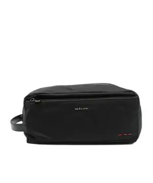 Kiton Zip-top Clutch - Black