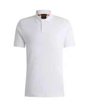 Hugo Boss Logo Patch Short Sleeved Polo Shirt - White