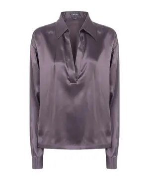 TOM FORD Long-sleeve Polo Shirt - Gray