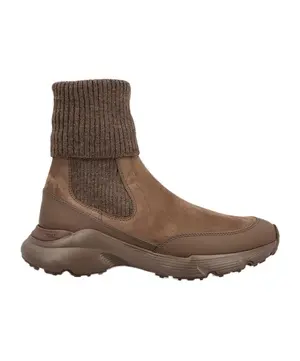 TOD'S Ribbed-knit Suede Boots