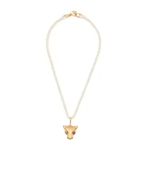 FORTE_FORTE Sculptural Panther-head Pendant Necklace - Gold