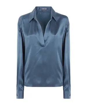 TOM FORD Long-sleeve Polo Shirt - Blue