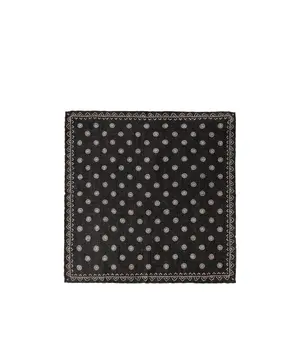 Brunello Cucinelli Printed Silk Pocket Square - Black