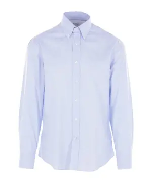 Brunello Cucinelli Striped Curved Hem Shirt - White