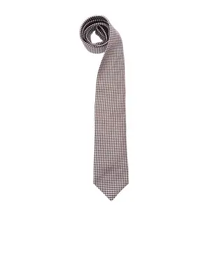 Brunello Cucinelli Houndstooth-pattern Tie - Gray