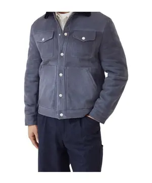 Brunello Cucinelli Shearling-collar Flap-pocket Jacket - Black