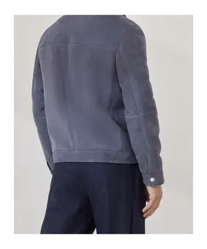 Brunello Cucinelli Shearling-collar Flap-pocket Jacket