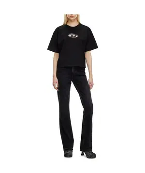 DIESEL® Boxy T-shirt With Oval D-logo