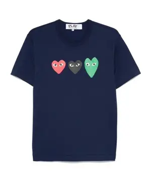Play Comme Des Garcon Heart Print T-shirt - Blue