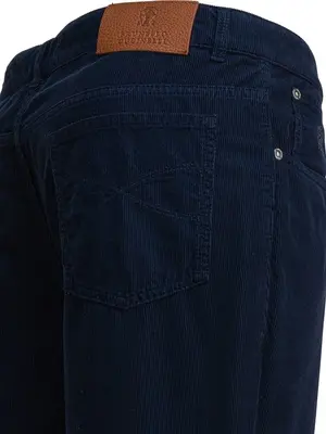 Brunello Cucinelli Logo Patch Corduroy Pants