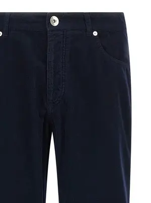 Brunello Cucinelli Logo Patch Corduroy Trousers