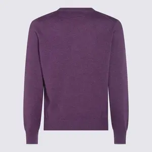 Brunello Cucinelli Crewneck Ribbed Knit Sweater - Purple