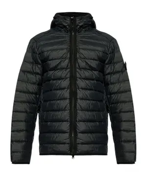 Stone Island Hooded Down Jacket - Navy Blue
