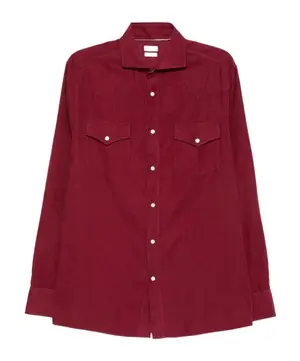 Brunello Cucinelli Long Sleeved Button-up Shirt - Red