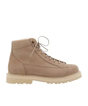 Brunello Cucinelli Logo Patch Lace-up Ankle Boots