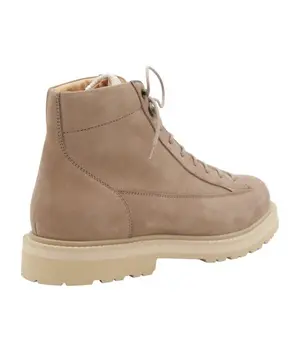 Brunello Cucinelli Logo Patch Lace-up Ankle Boots