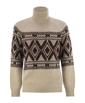 Brunello Cucinelli Geometric Jacquard Turtleneck Jumper