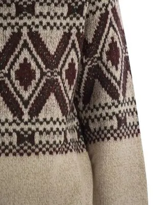 Brunello Cucinelli Geometric Jacquard Turtleneck Jumper