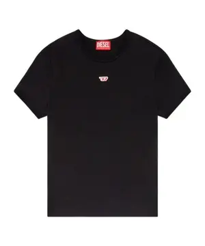DIESEL® T-uncutie-long-d Embroidered D Patch T-shirt - Black