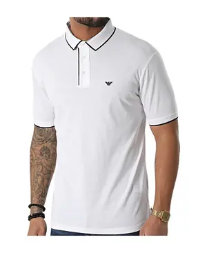 Emporio Armani Logo Short-sleeve Polo Shirt - White