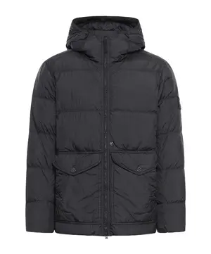 Stone Island Hooded Puffer Jacket - Black