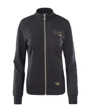 EA7 Logo-embellished Zipped Track Jacket - Black