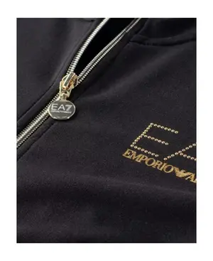 EA7 Logo Embellished Zip Up Track Jacket