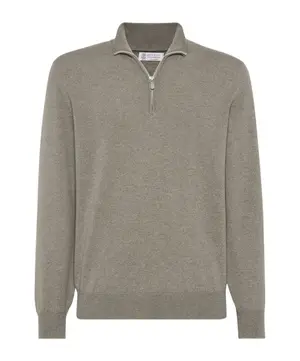 Brunello Cucinelli Brunello Cucinelli "Quarter Zip Polo" Knit Shirt No