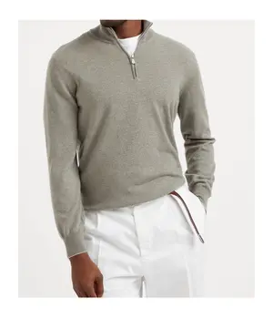 Brunello Cucinelli Quarter Zip Polo" Knit Shirt - No