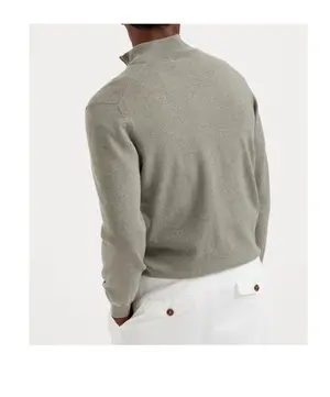 Brunello Cucinelli Quarter Zip Polo" Knit Shirt - No