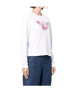 Emporio Armani Floral Logo-print Sweatshirt - White