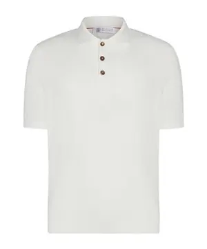 Brunello Cucinelli Short-sleeved Polo Shirt - White