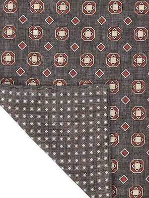 Brunello Cucinelli Logo Patch Graphic Printed Pocket Square - Black