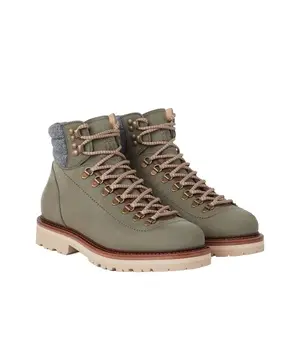 Brunello Cucinelli Round Toe Lace-up Boots