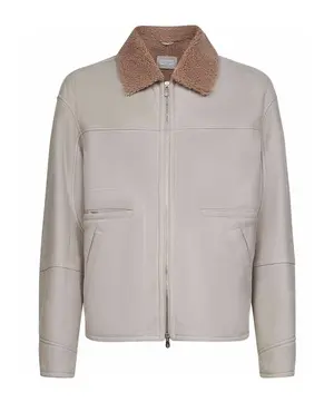 Brunello Cucinelli Long Sleeved Zip-up Jacket - Gray