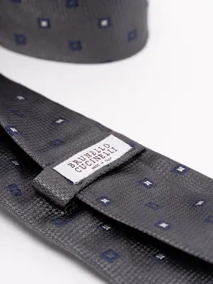 Brunello Cucinelli Squared Motif Embroidered Tie