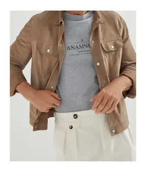 Brunello Cucinelli Logo Printed Crewneck T-shirt