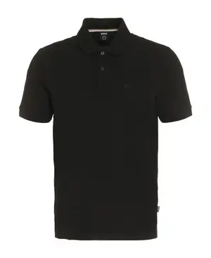 Hugo Boss Pallas Embroidered Straight Hem Polo Shirt - Black