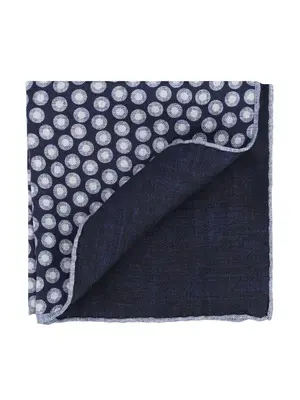 Brunello Cucinelli Polka-dot Printed Square - Blue