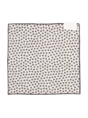 Brunello Cucinelli Polka-dot Printed Pocket Square - White