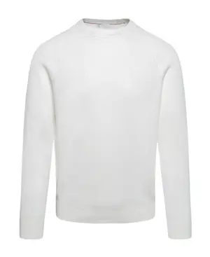 Brunello Cucinelli Ribbed Crewneck Jumper - White