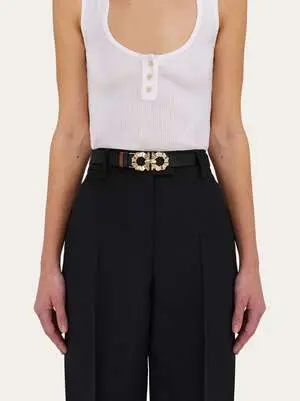 FERRAGAMO Gancini Shaped Reversible Belt