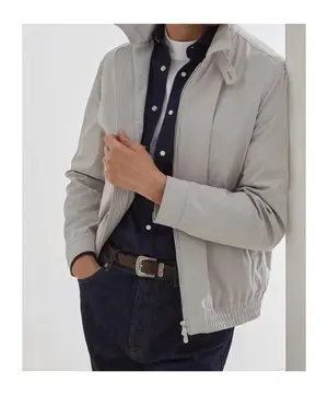Brunello Cucinelli High Neck Zip-up Bomber Jacket