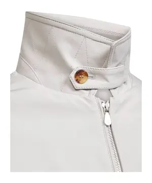 Brunello Cucinelli High Neck Zip-up Bomber Jacket - Ivory