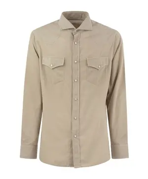 Brunello Cucinelli Leisure Fit Chest Pocket Shirt - Nude