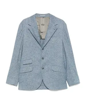 Brunello Cucinelli Checked Blazer - Blue