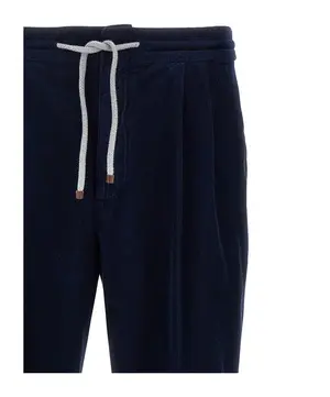 Brunello Cucinelli Garment-dyed Corduroy Trousers - Black